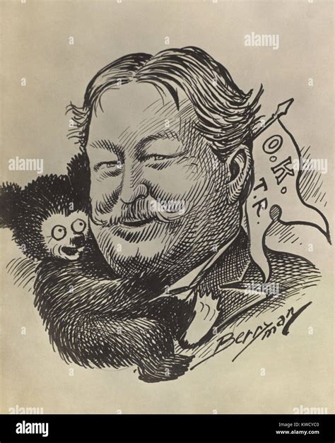 William Howard Taft Being Hugged By Teddy Bear Holding Pennant Ok T
