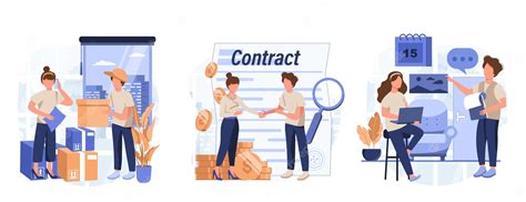 성공적인 기업가 정신 고립 된 만화 벡터 일러스트 세트 프리미엄 벡터