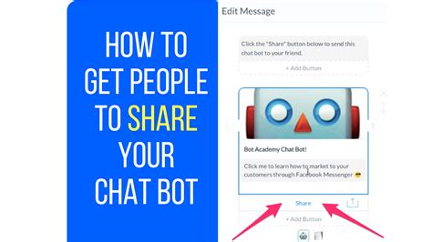 how to share your chatbot with one click bot academy