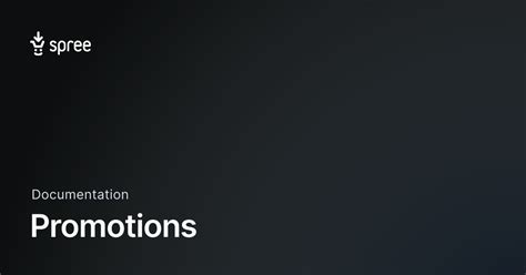 Promotions Spree Commerce Documentation