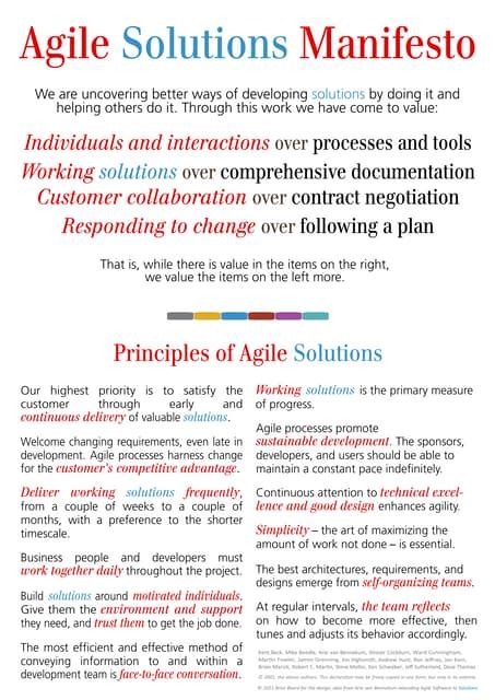 Agile Solutions Manifesto Pdf