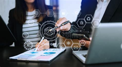 Man And Woman Using Chatbot In Computer And Tablet Smart Intelligence Ai Chat Gpt Chat With Ai