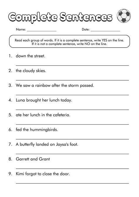 Simple Sentence Worksheets 6th Grade Simple Sentences Worksheet Simple Sentences Sentences