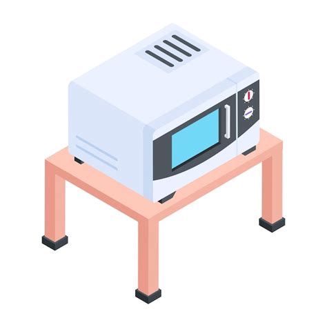 Premium Vector Download Isometric Icon Of Microwave Oven