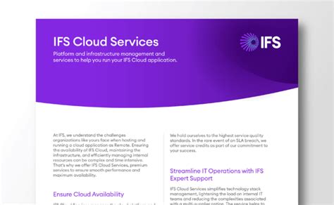 Ifs Cloud Services Ensure Cloud Availability And Streamline It Operations