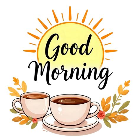 Good Morning Coffee Illustration Good Morning Coffee Sun Png