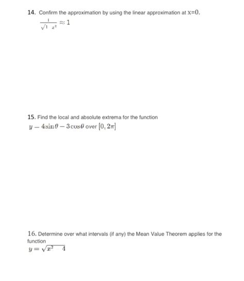 solved 14 confirm the approximation by using the linear