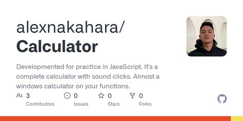 GitHub Alexnakahara Calculator Developmented For Practice In JavaScript It S A Complete