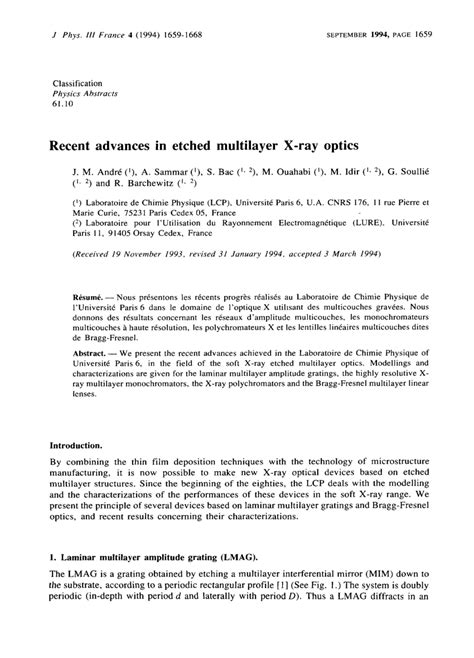 Pdf Recent Advances In Etched Multilayer X Ray Optics