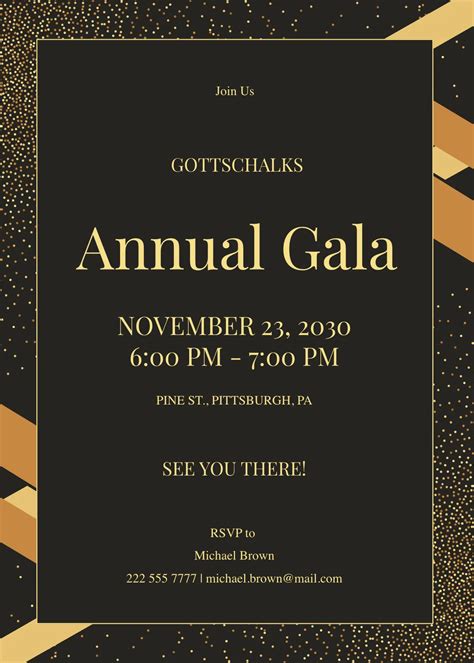 Free Gala Invitation Templates Editable And Printable