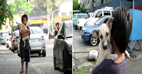 Isang batang palaboy ang nag-ampon ng isang tuta na ipinangalan niya sa nawala niyang kapatid