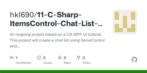 Github Hkl69011 C Sharp Itemscontrol Chat List And Design Time Data