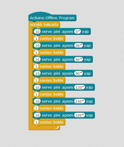 Kod Blokları İle Arduino Mblock İle Servo Motor Kontrolü