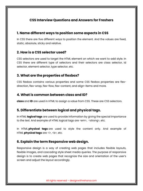 css interview questions and answers pdf html html element