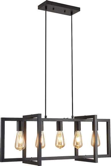 Industrial Kitchen Light Fixture 5 Lights Rustic Dining Room Light