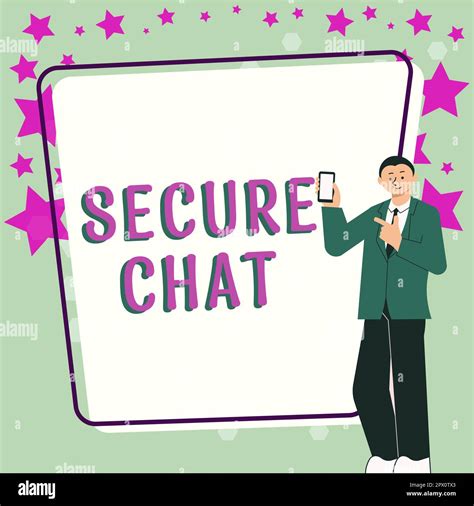 Text Caption Presenting Secure Chat Internet Concept Approach To Protect Messages When Sent