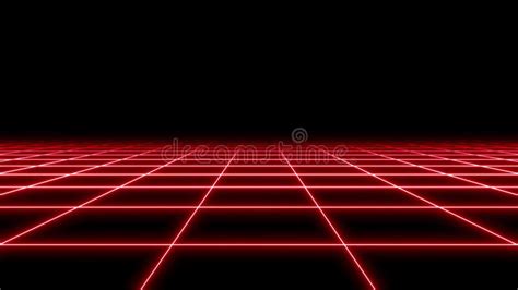 4k Parallax Retro Abstract Vj Red Neon Perspective Grid Motion