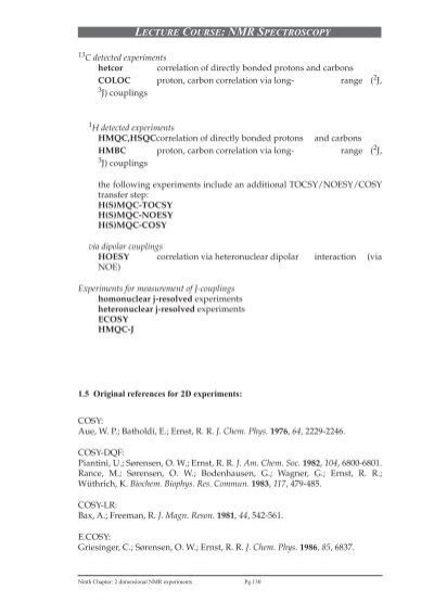 LECTURE COURSE NMR SPECT