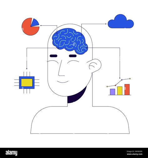 Ai Data Analytics 2d Linear Illustration Concept Stock Vector Image And Art Alamy