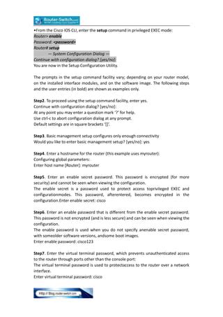 Configuring A Cisco Router DOCX
