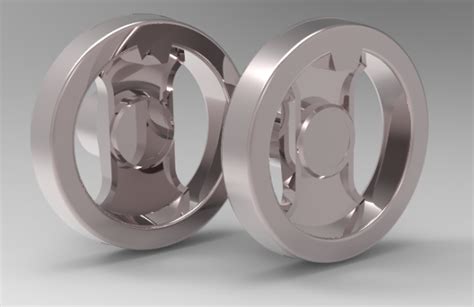 autodesk inventor ipt file 3d cad model of 2 spoke handwheels without
