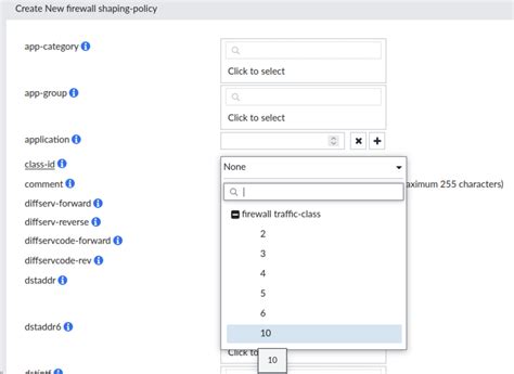 Traffic Shaping Class Id Rfortinet