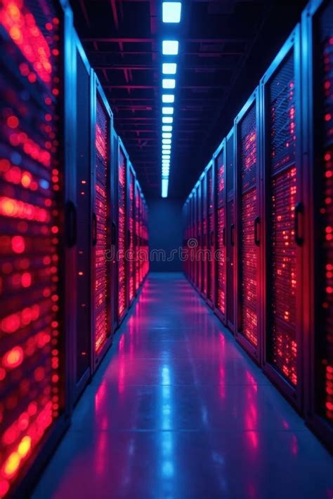 chromatic server array in a glowing advanced data center clean rgb
