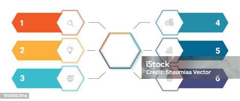 6단계 인포그래픽 디자인 흰색 배경에 고립된 육각형 모양의 평면 디자인의 정보 차트 육각형에 대한 스톡 벡터 아트 및 기타 이미지 육각형 6 인포그래픽 Istock