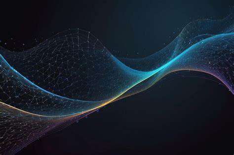Premium Photo Wave Of Dots And Weave Lines Abstract Background Network Connection Structure