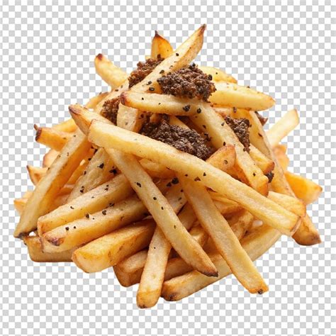 Black Truffle Fries Isolated On White Background Premium Ai Generated Psd
