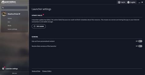 I Cant Update The Launcher Paradox Interactive Forums