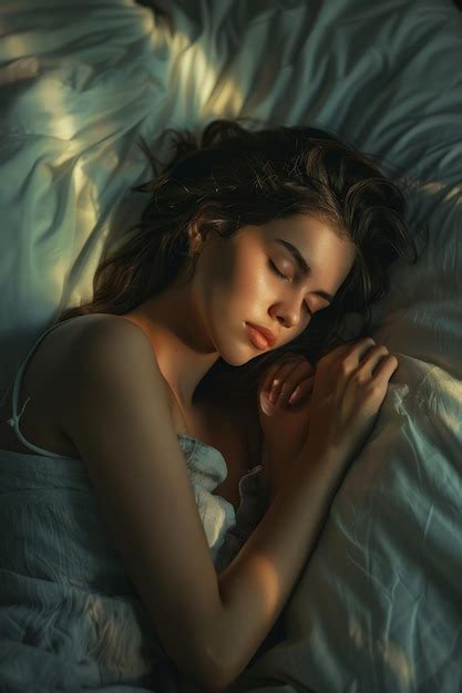 Young Woman Sleeping In Bed Generative Ai Premium Ai Generated Image