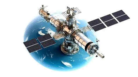 3d Rendering Modern Global Navigation Satellite Amidst The Starry Sky