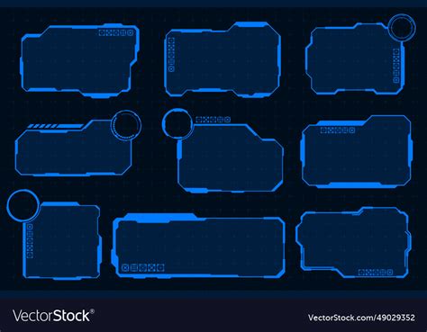 Collection Technology Frame Futuristic Hi Tech Vector Image