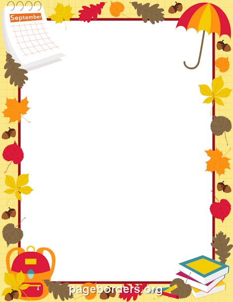 September Border Clip Art Page Border And Vector Graphics