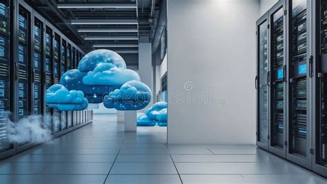 Cloud Computing Concept In A High Tech Data Center Stock Illustration Illustration Of
