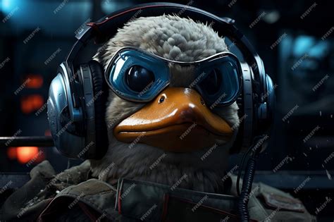 Premium Photo Hifi Cyber Duck In A Realistic Composition Generative Ai