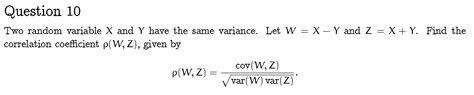 solved question 10two random variable x ﻿and y ﻿have the