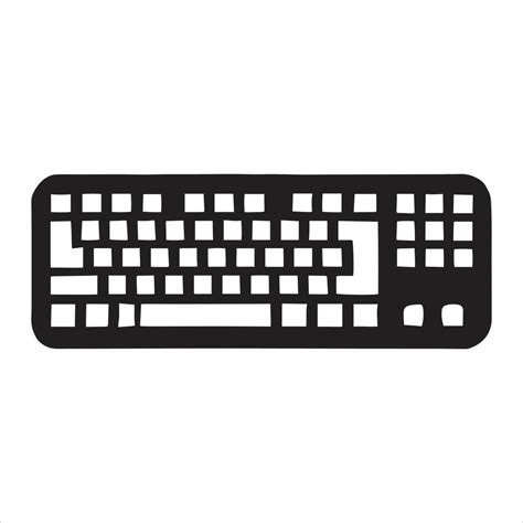 Computer Keyboard Silhouette For Digital Technology Office Work Typing Programming And