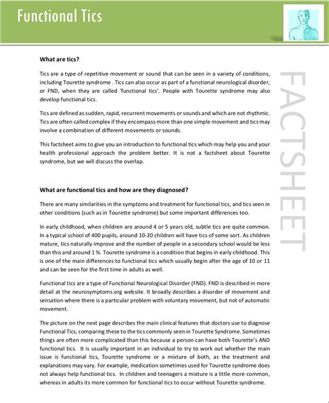 Functional Tics Functional Neurological Disorder FND