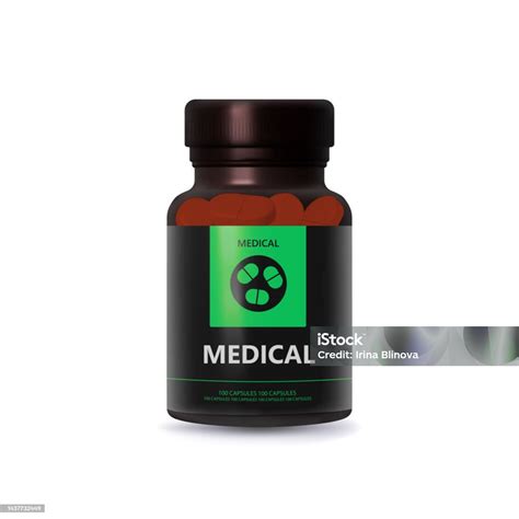 흰색 배경에 태블릿 플라스틱 용기 은행 포장 레이블의 레이아웃입니다 비타민에 대한 스톡 벡터 아트 및 기타 이미지 비타민 3차원 형태 영양제 Istock