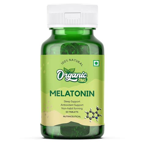 Organic Zing Melatonin Tablets Improves Sleep Cycle Enhances Sleep