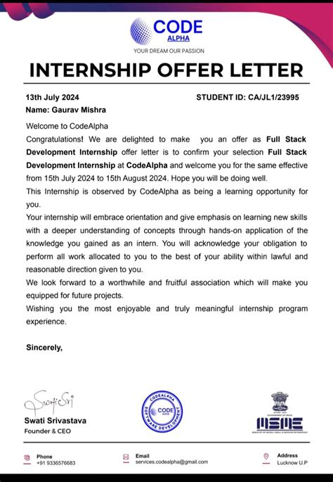 Gaurav Mishra On Linkedin Codealpha Intern