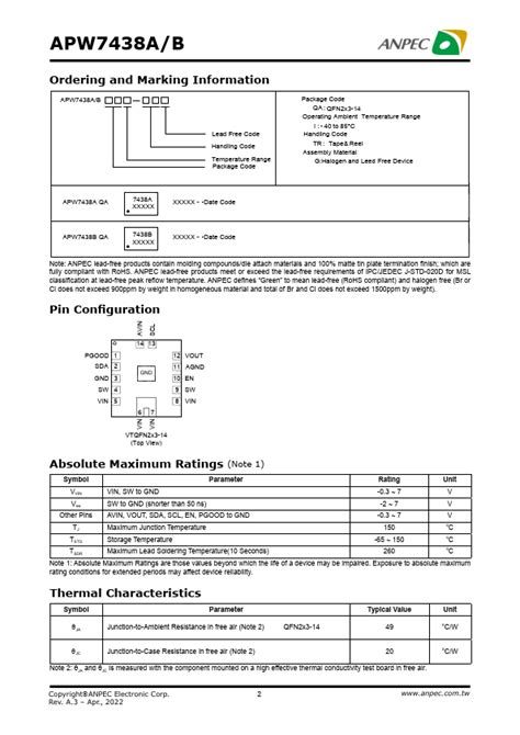 Apw7438a 7a Constant On Time Synchronous Buck Regulator Anpec