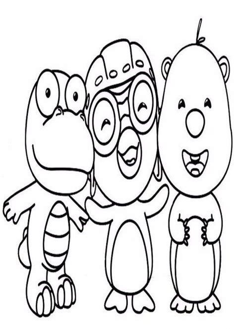 뽀로로와 친구들 색칠놀이 색칠공부 자료 모음 소근육을 길러주세요~ 네이버 블로그 Sketsa Gambar Kartun Buku Mewarnai