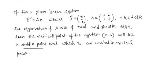 answered classify the critical point at the origin of the given linear