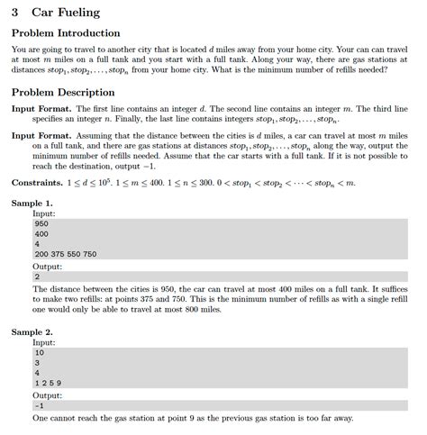 Car Refueling Algorithms Ucsandiego