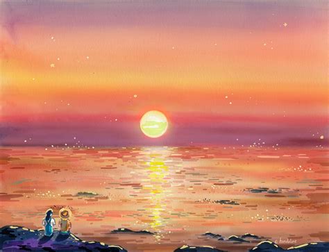 한달란트 해가 다양한 색을 뽐내며 바다위에 내려앉는 그 순간 우리 마음은 바다처럼 고요해졌습니다 Facebook