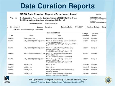 Ppt Data Curation At Nees Powerpoint Presentation Free Download Id 5977937