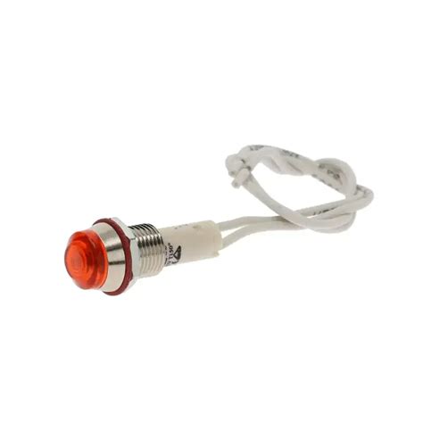 Orange Indicator Light 250v Brass Case Made In France